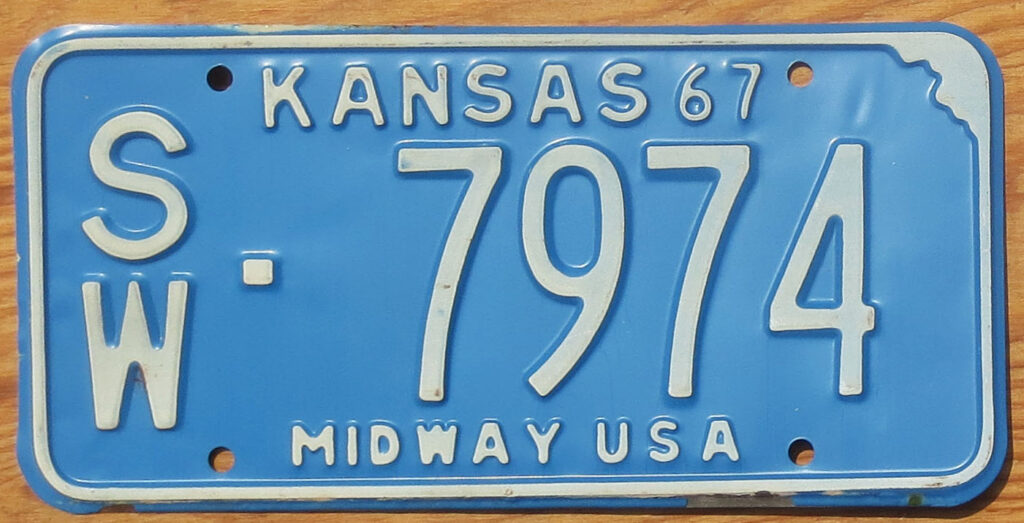 1967 Kansas - nearly mint NICE PLATE - Automobile License Plate Store ...