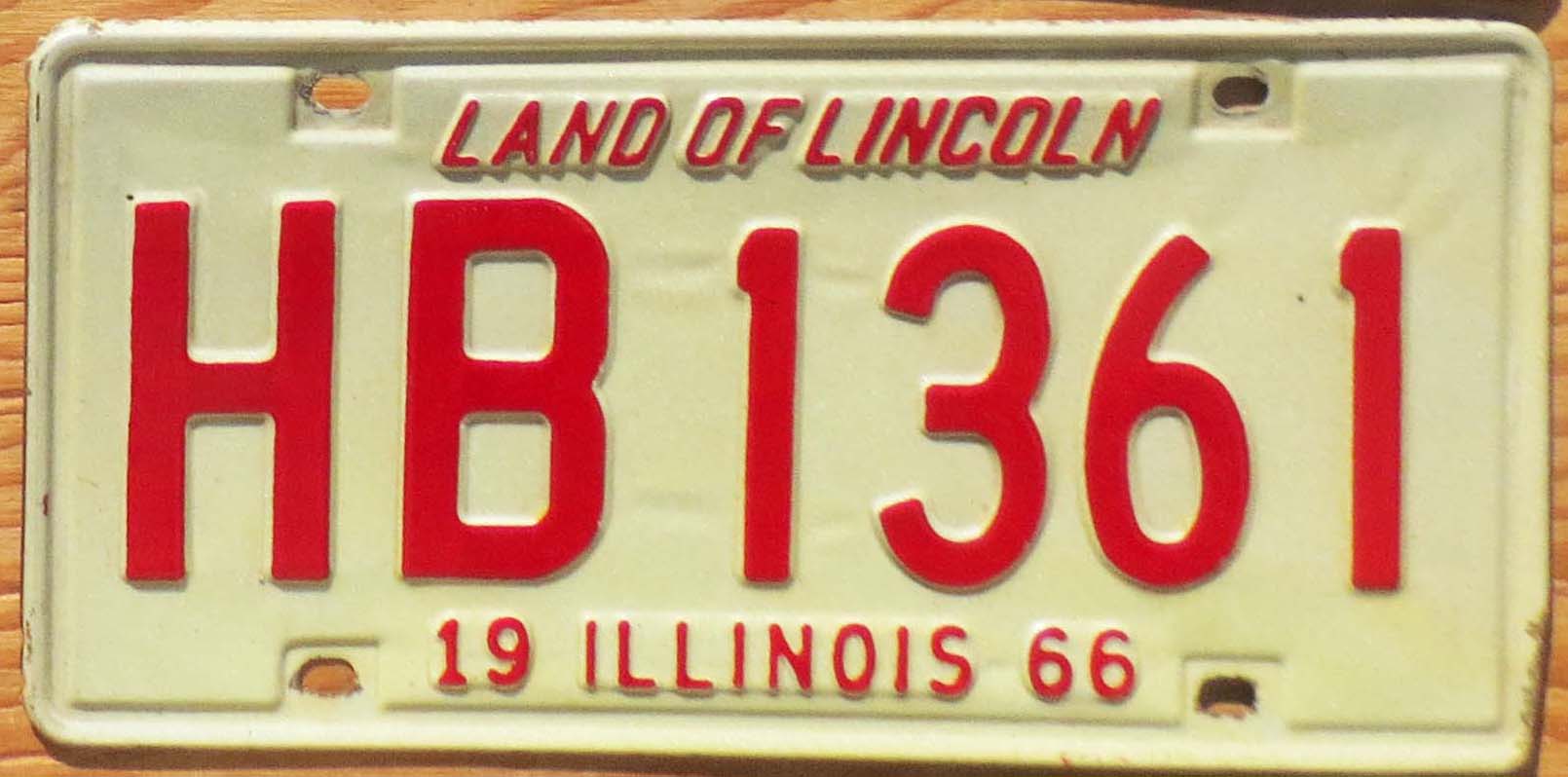1966 Illinois vg-ex | Automobile License Plate Store: Collectible ...