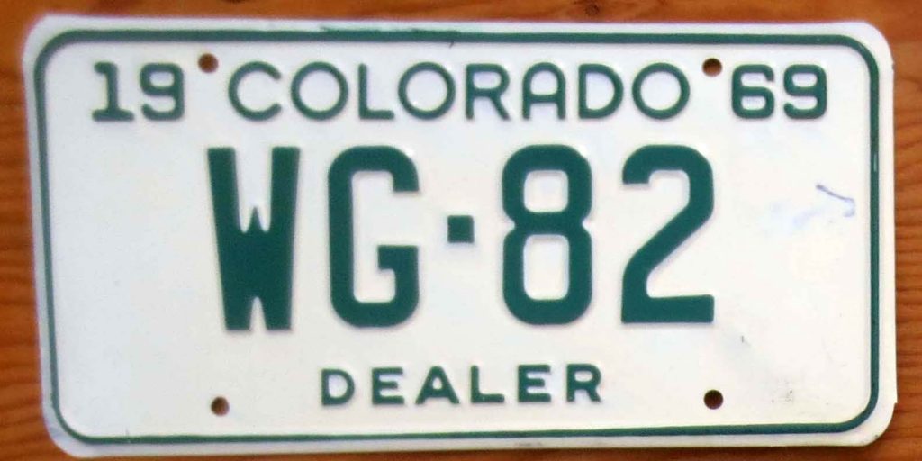 1969 Colorado dealer mint | Automobile License Plate Store: Collectible ...