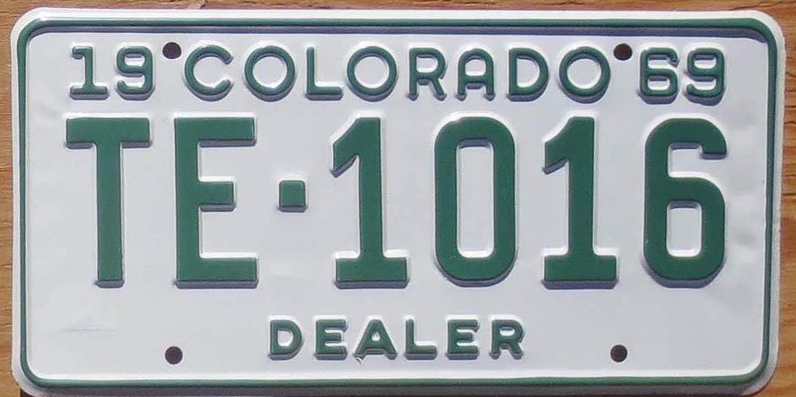 1969 Colorado dealer mint | Automobile License Plate Store: Collectible ...