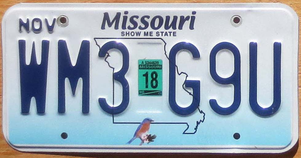 2018 Missouri vg- | Automobile License Plate Store: Collectible License ...