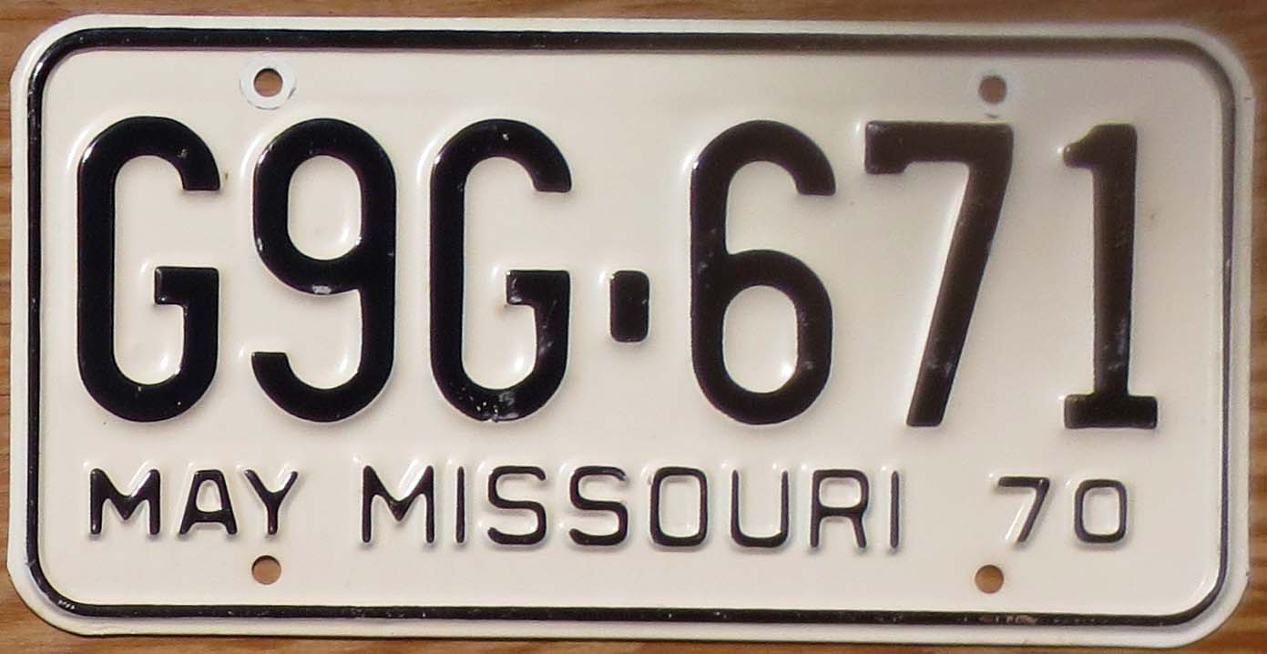1970 Missouri exc- Automobile License Plate Store: Collectible License ...
