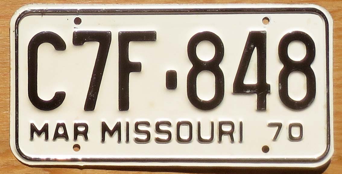 1970 Missouri vg-ex | Automobile License Plate Store: Collectible ...