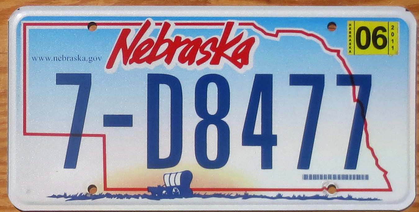 2011 Nebraska vg+ - Automobile License Plate Store: Collectible License ...