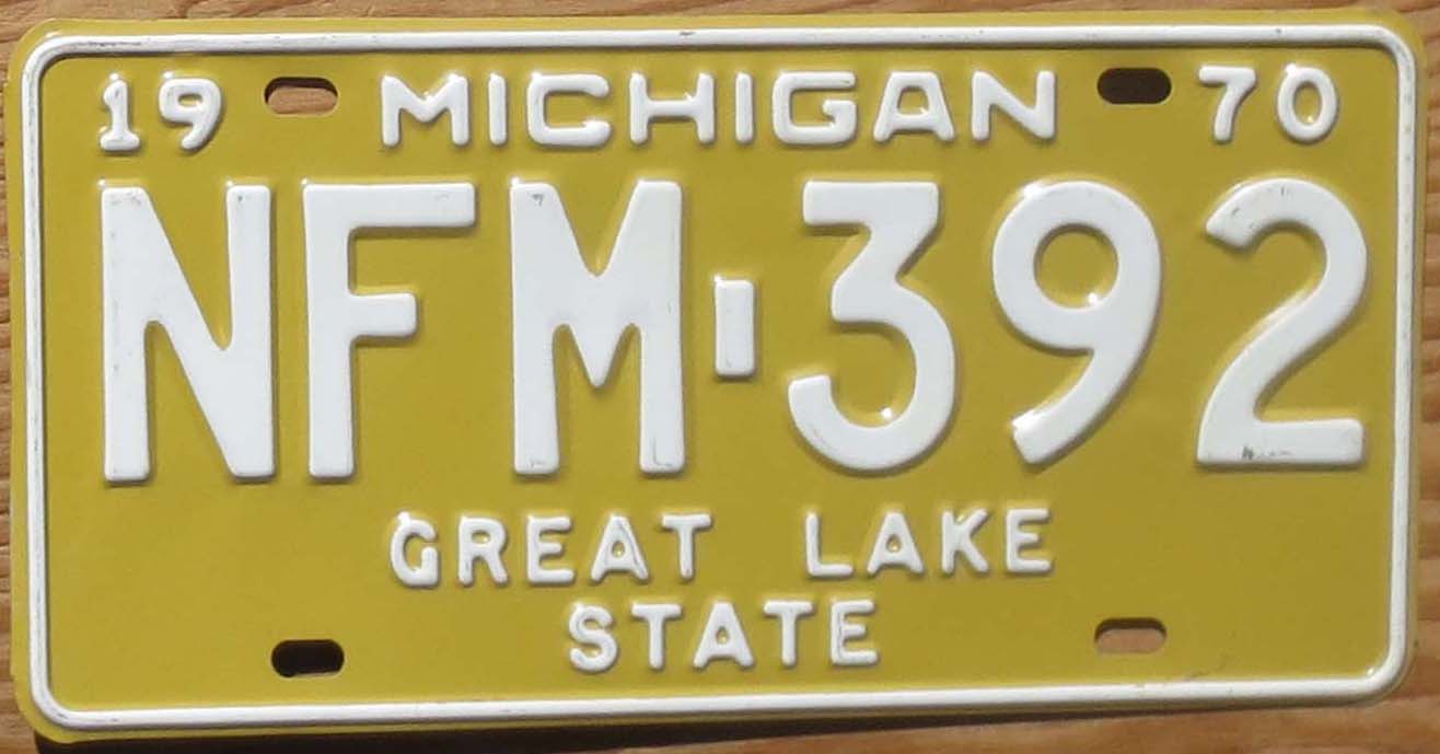 1970 Michigan exc | Automobile License Plate Store: Collectible License ...