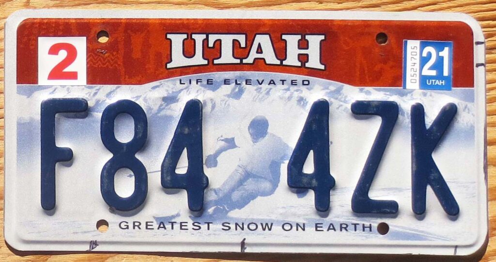 2021 Utah skier vg+ - Automobile License Plate Store: Collectible ...