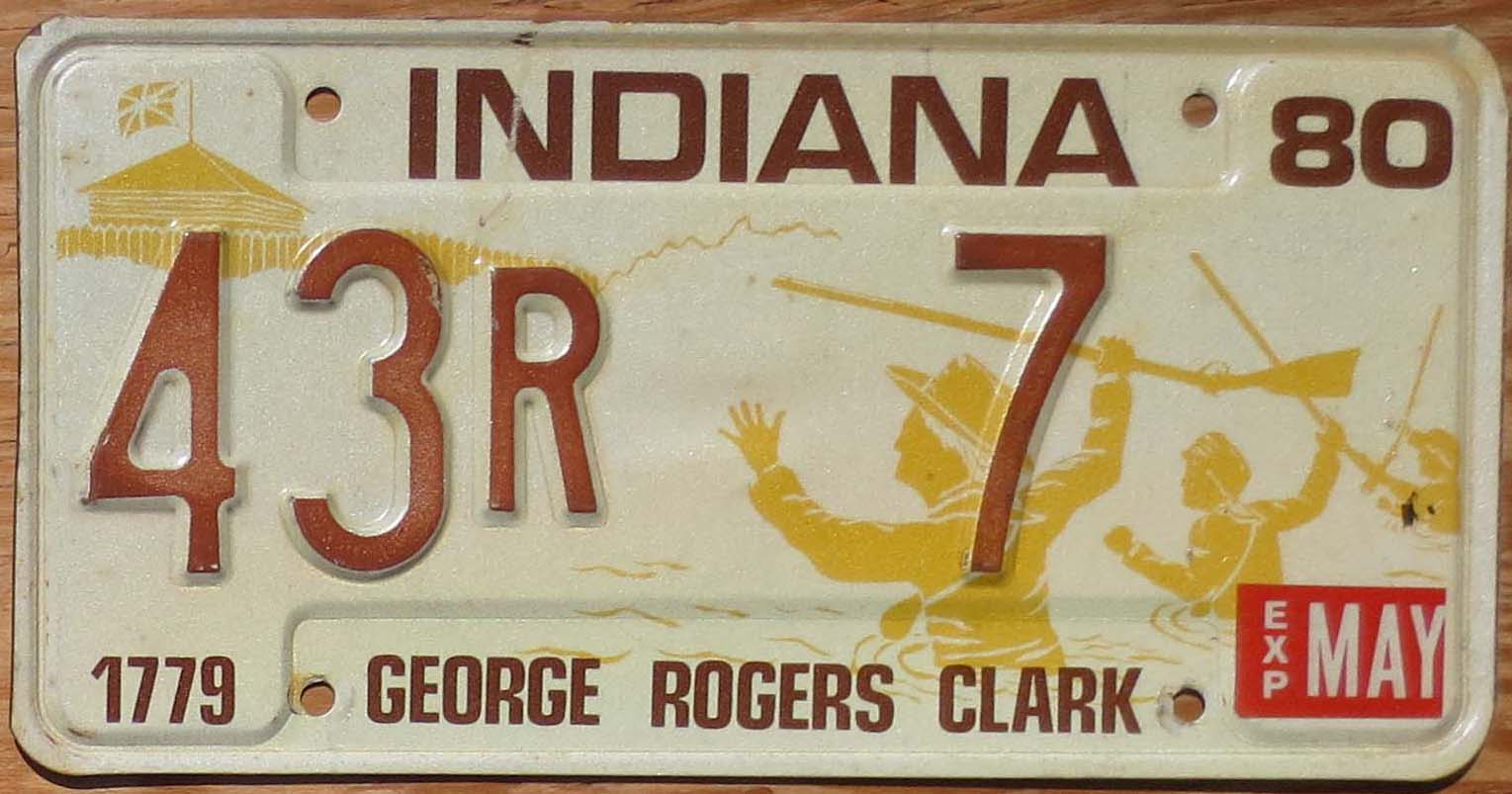 1980 Indiana #43R 7 vg+ - Automobile License Plate Store: Collectible ...