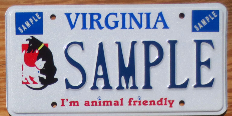 Virginia Animal Friendly sample mint - Automobile License Plate Store ...