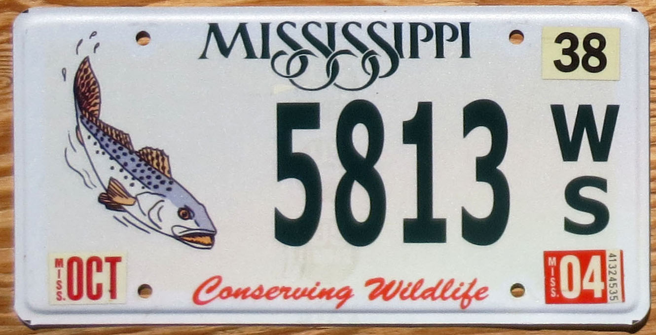 2004 Mississippi conserving wildlife vg+ - Automobile License Plate ...