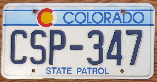1990s Colorado State Patrol vg - Automobile License Plate Store ...