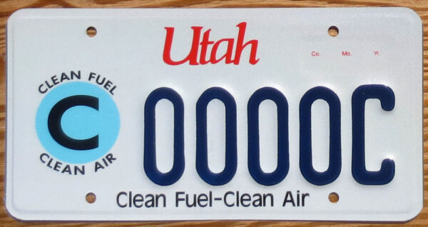 2000s vintage Utah Clean Fuel Air sample mint - Automobile License ...